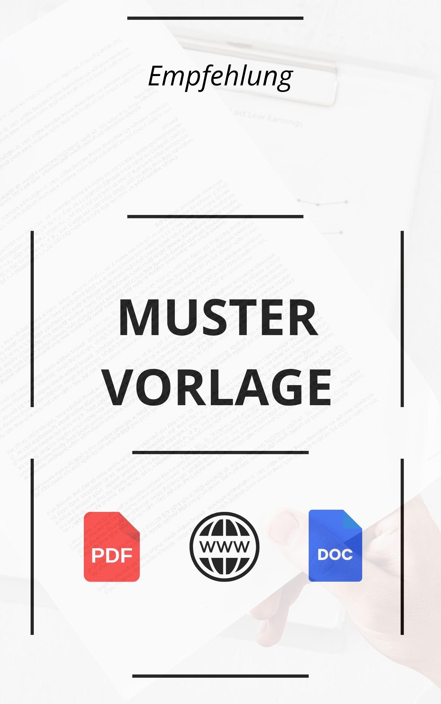 Wie Schreibt Man Eine Empfehlung - Vorlage Muster