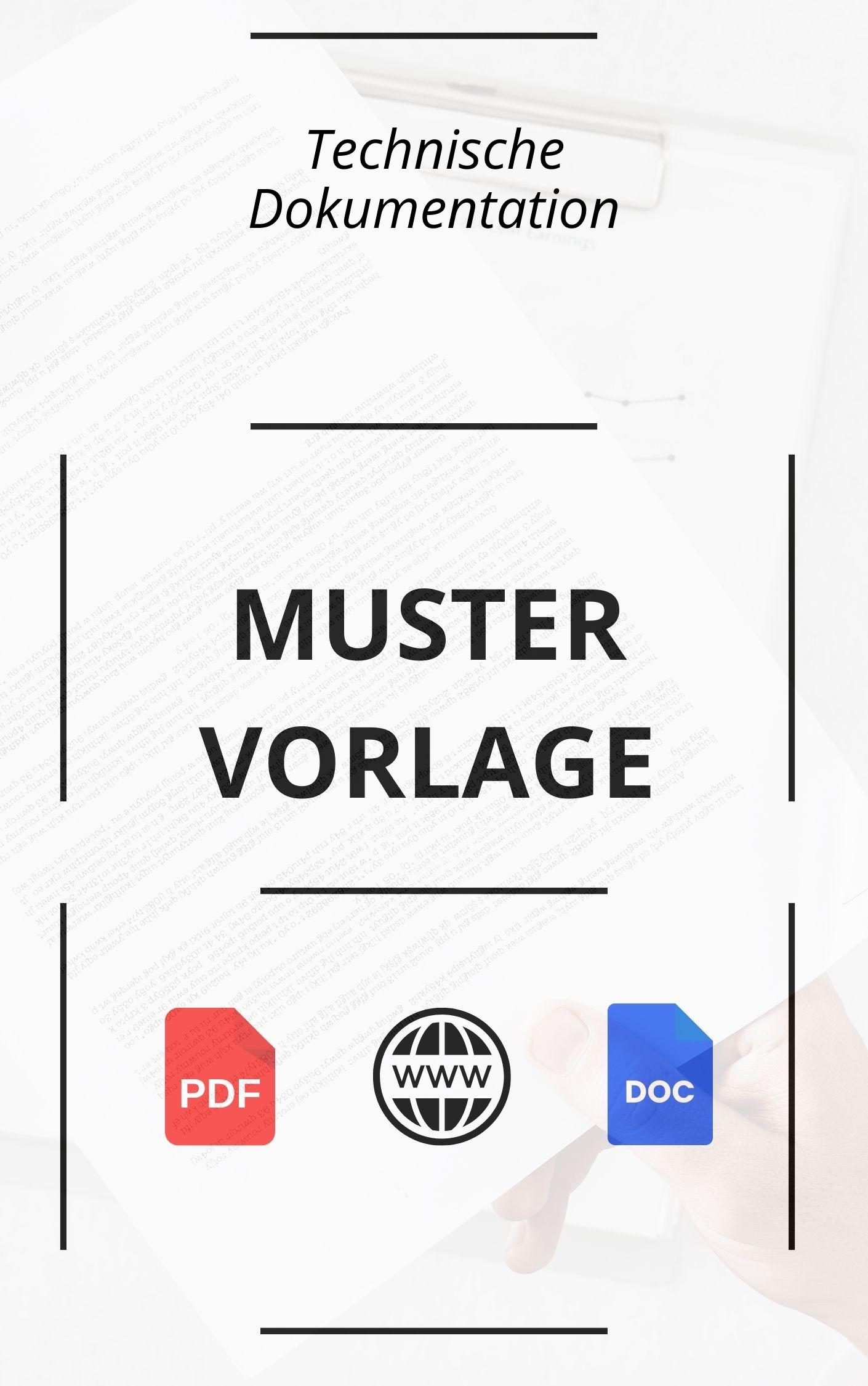 Wie Schreibt Man Eine Technische Dokumentation - Muster Vorlage